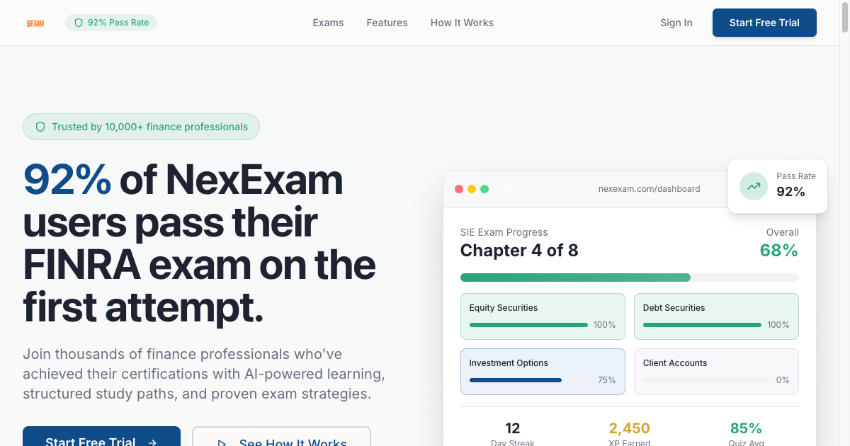 NexExam - AI-Powered FINRA Exam Prep